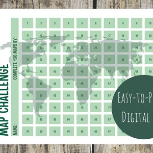 Geography 100 Maps Challenge Chart Printable | Classrooms ...