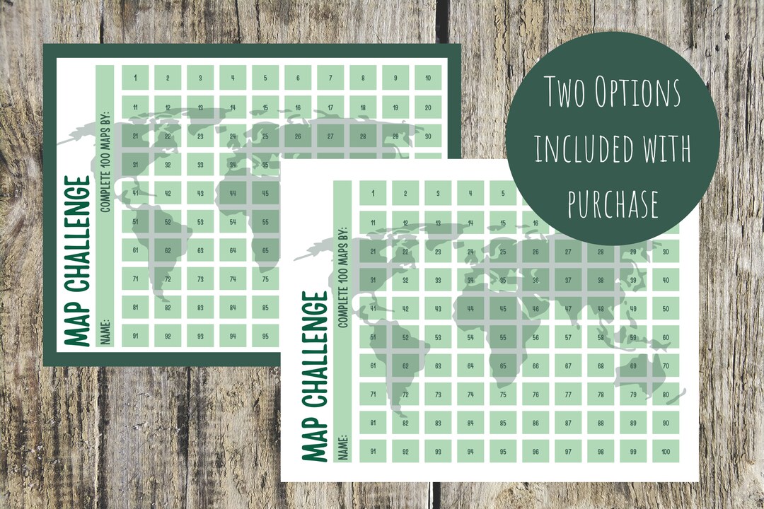 Geography 100 Maps Challenge Chart Printable | Classrooms ...