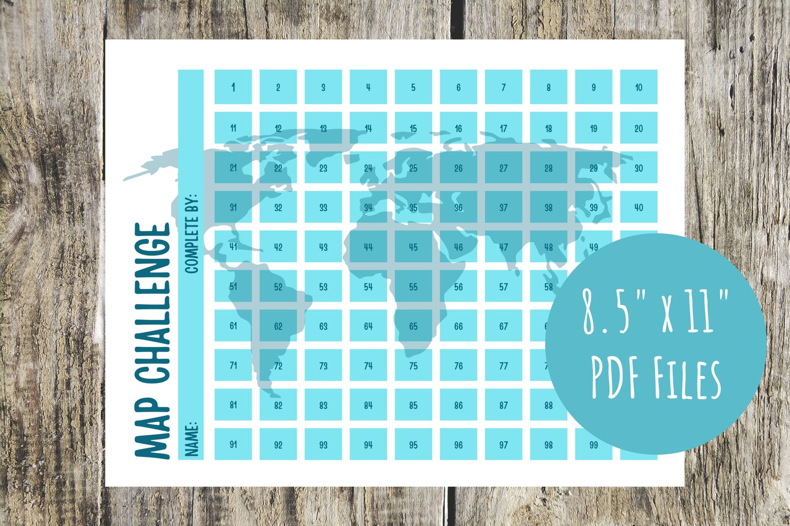 Geography 100 Maps Challenge Chart Printable | Great for Classrooms ...