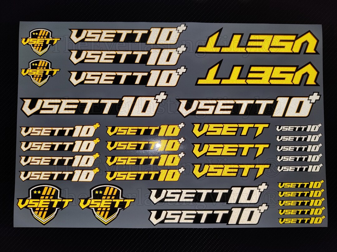 Vsett 10 10+ Plus Yellow Reflective or Standard Lots of Stickers for ...