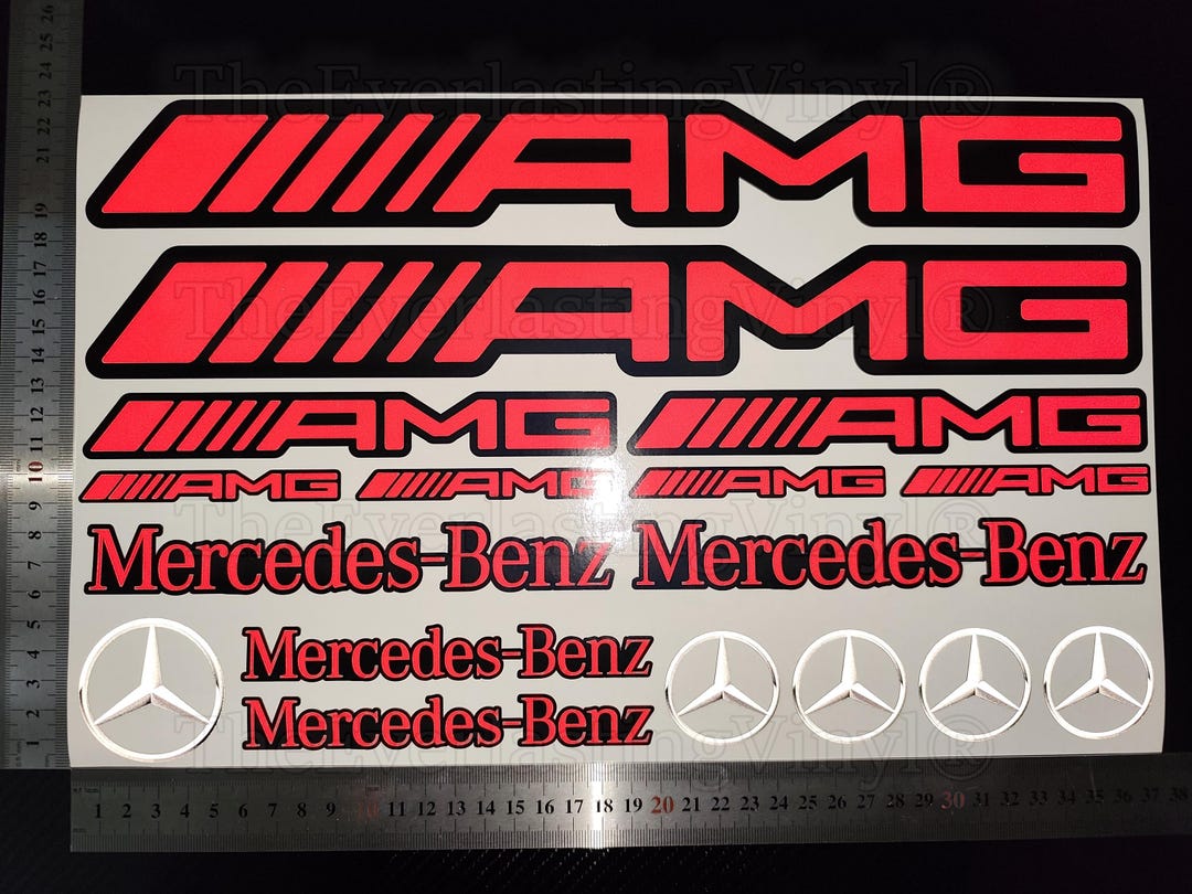 Mercedes-benz AMG Performance Reflective Stickers Kit 37x23 Cm Sheet - Etsy