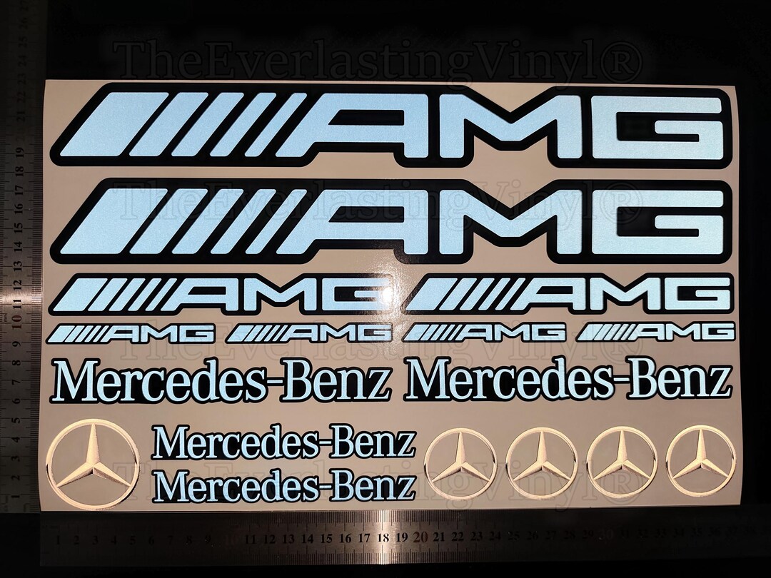Mercedes-benz AMG Performance Reflective Stickers Kit 37x23 Cm Sheet - Etsy