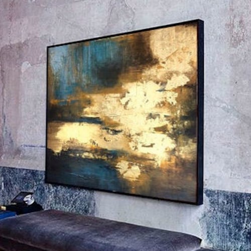 Large Abstract Wall Art Gold Original Abstract Painting | Etsy