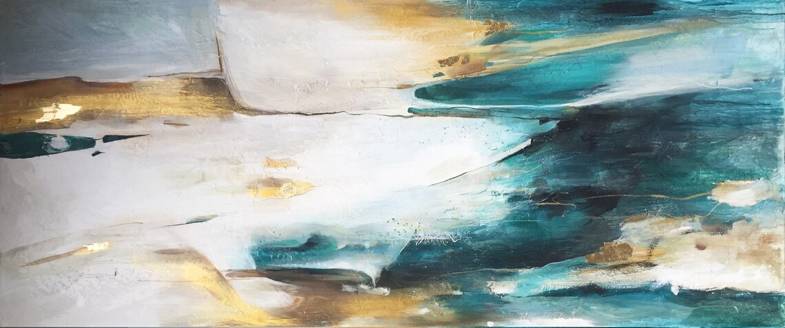 Large Abstract Wall Art Gold Original Abstract Painting | Etsy