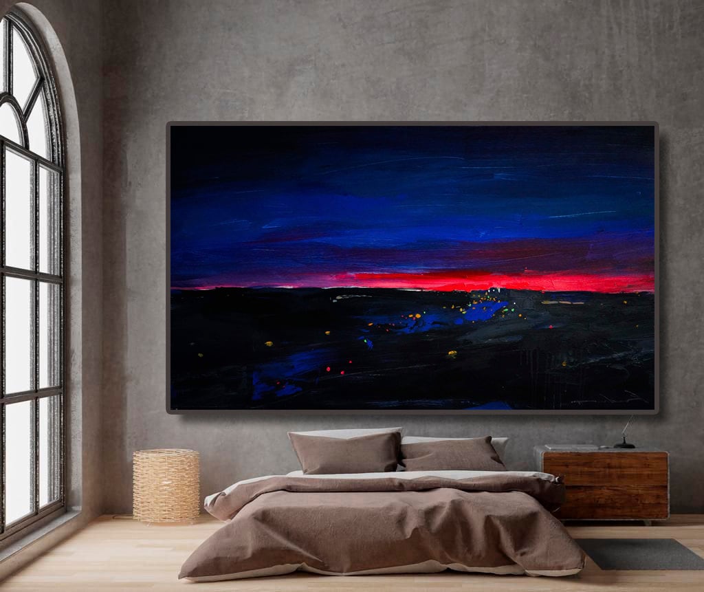 Abstract Sunset Painting Large Original Acrylic Canvas Wall - Etsy