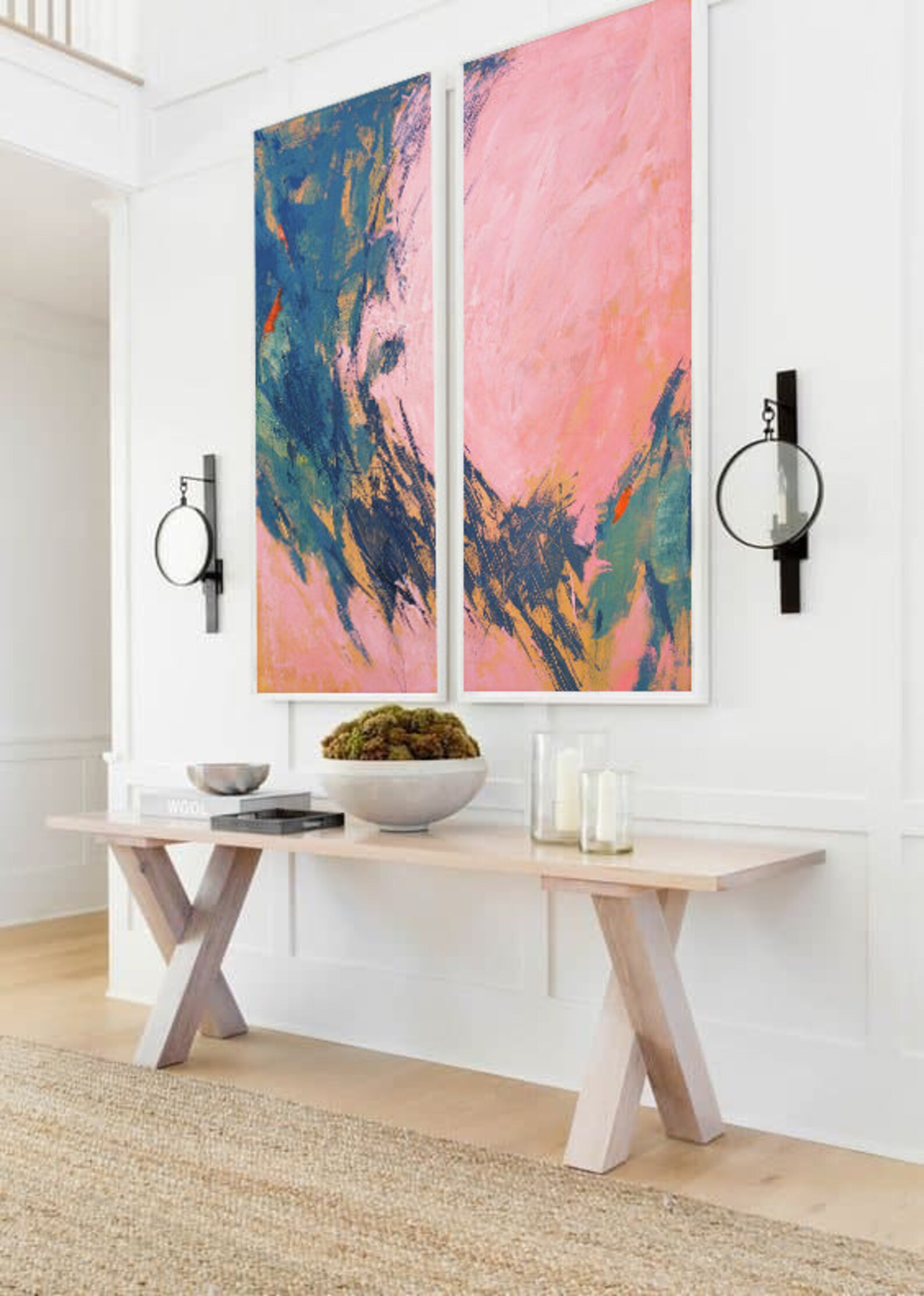 Double Abstract Painting Large Original Acrylic Canvas Wall - Etsy