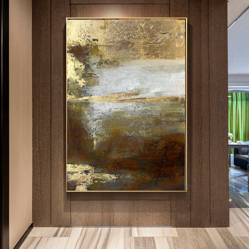 Large Abstract Wall Art Gold Original Abstract Painting - Etsy