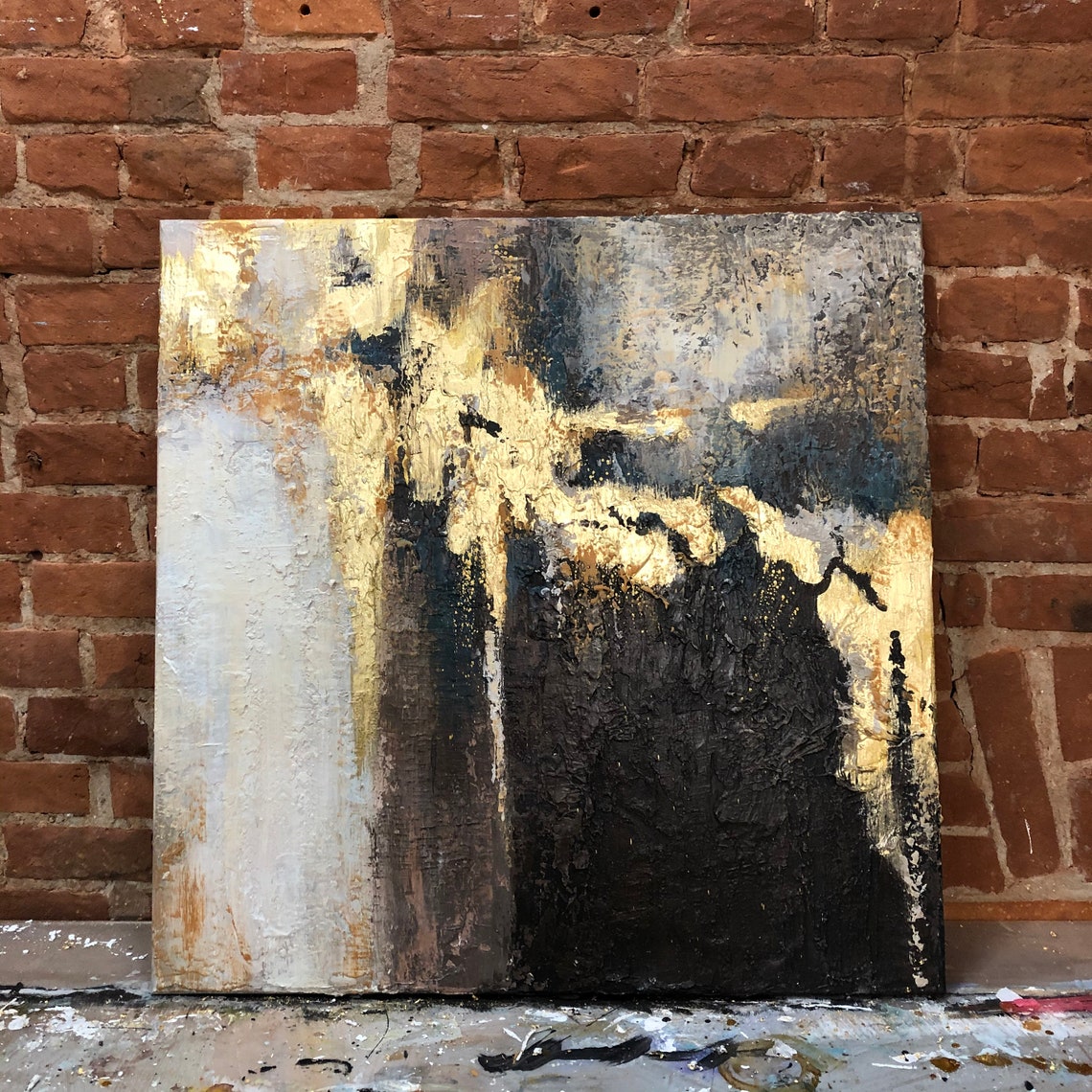 Large Abstract Wall Art Gold Original Abstract Painting - Etsy