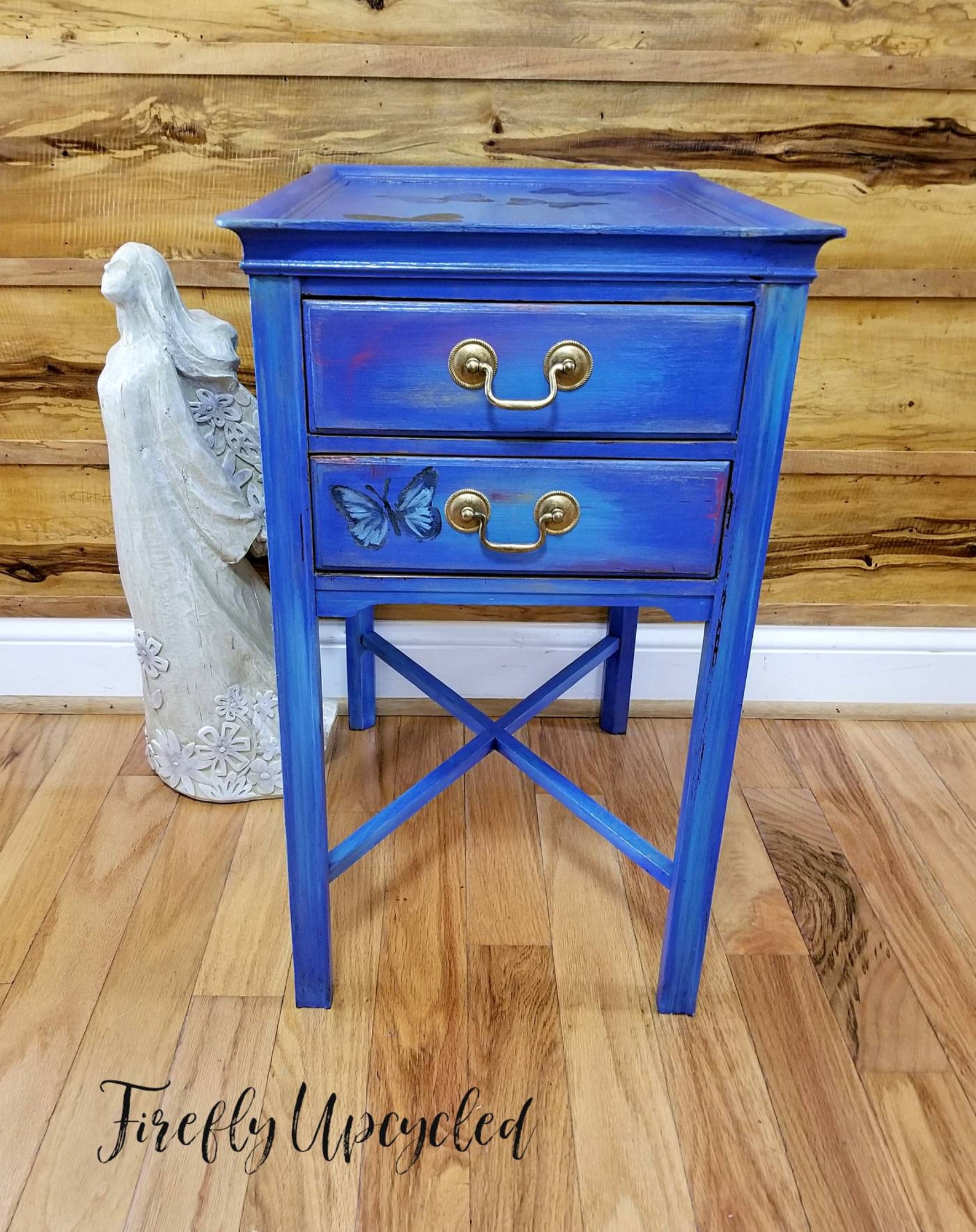 SOLD Painted Side Table Upcycled Vintage Painted Upcycled | Etsy