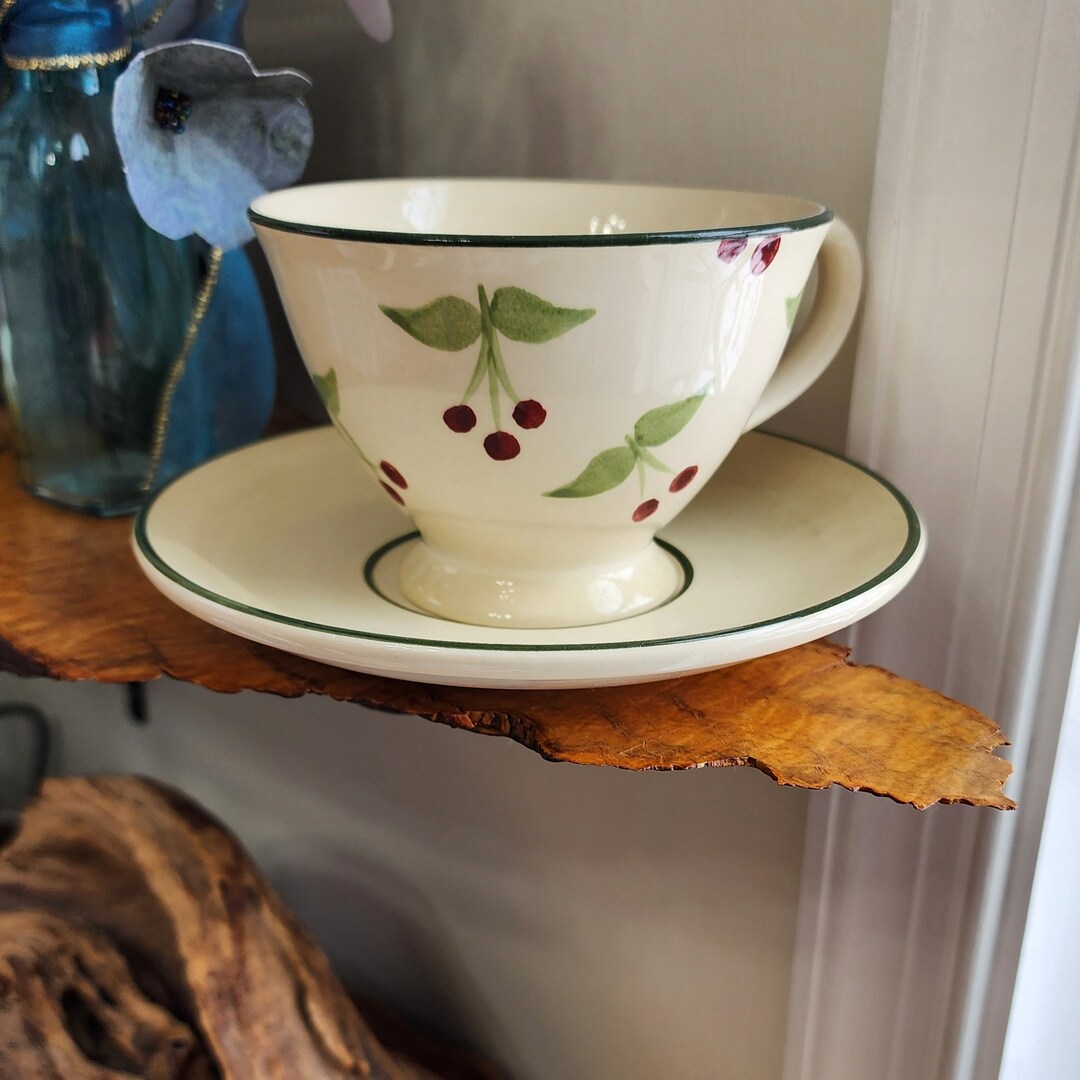 Laura Ashley Vintage Berries Coffee Tea Cup & Saucer, Firefly Upcycled ...