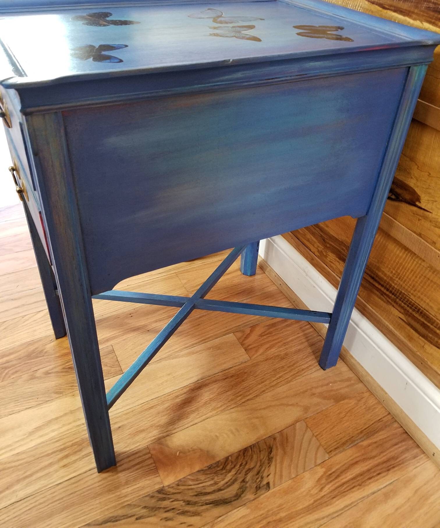 SOLD Painted Side Table Upcycled Vintage Painted Upcycled - Etsy