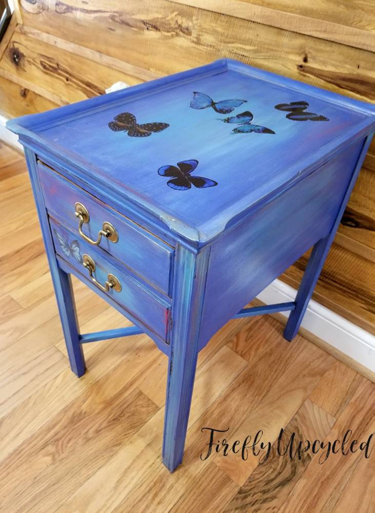 SOLD Painted Side Table Upcycled Vintage, Painted Upcycled Furniture ...