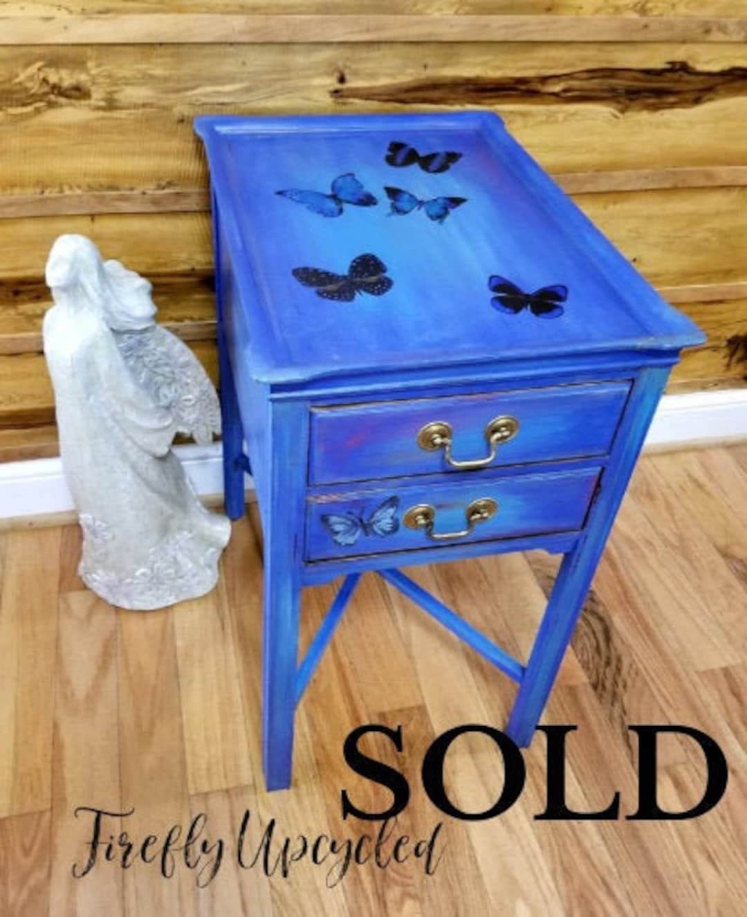 SOLD Painted Side Table Upcycled Vintage, Painted Upcycled Furniture ...