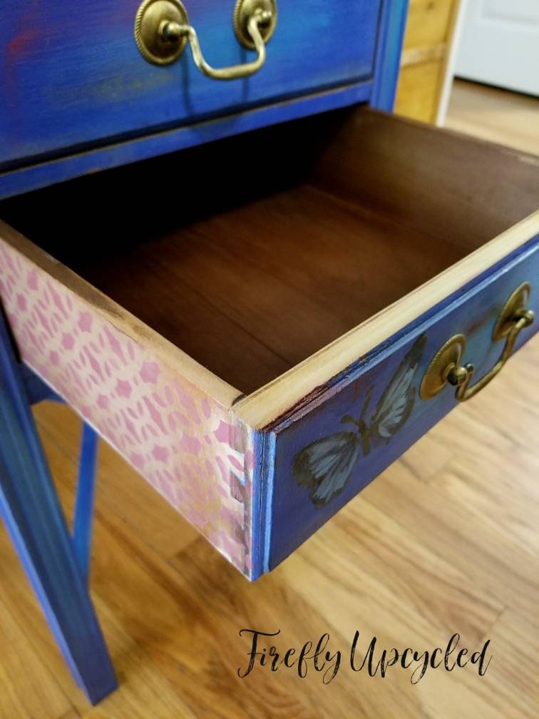 SOLD Painted Side Table Upcycled Vintage Painted Upcycled | Etsy