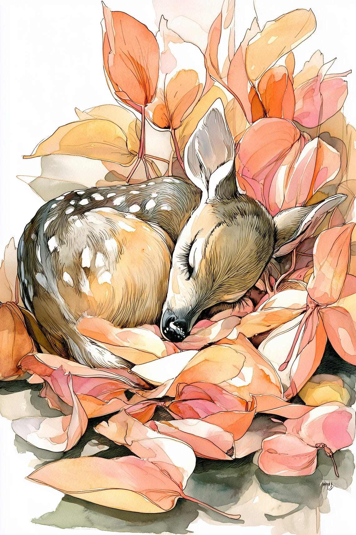 Printable Download File, Watercolor Deer. - Etsy