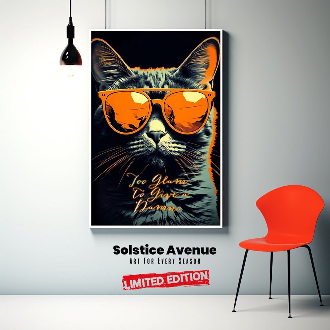 Feline Finesse Chic Beyond Care, Cat Modern Poster, Cat Lovers Poster ...