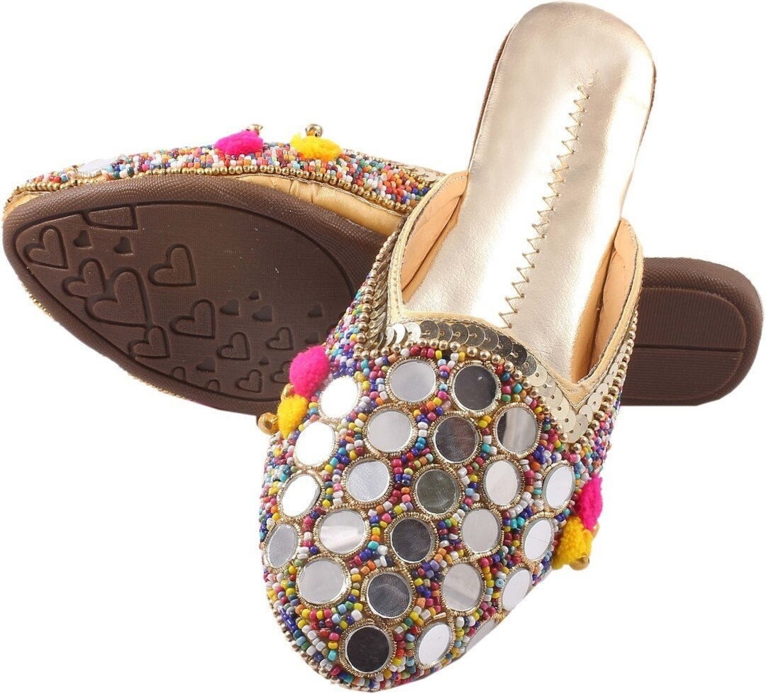 Indian Flats With Mirror Work, Punjabi Jutti, Jaipuri Jutti, Slipper ...