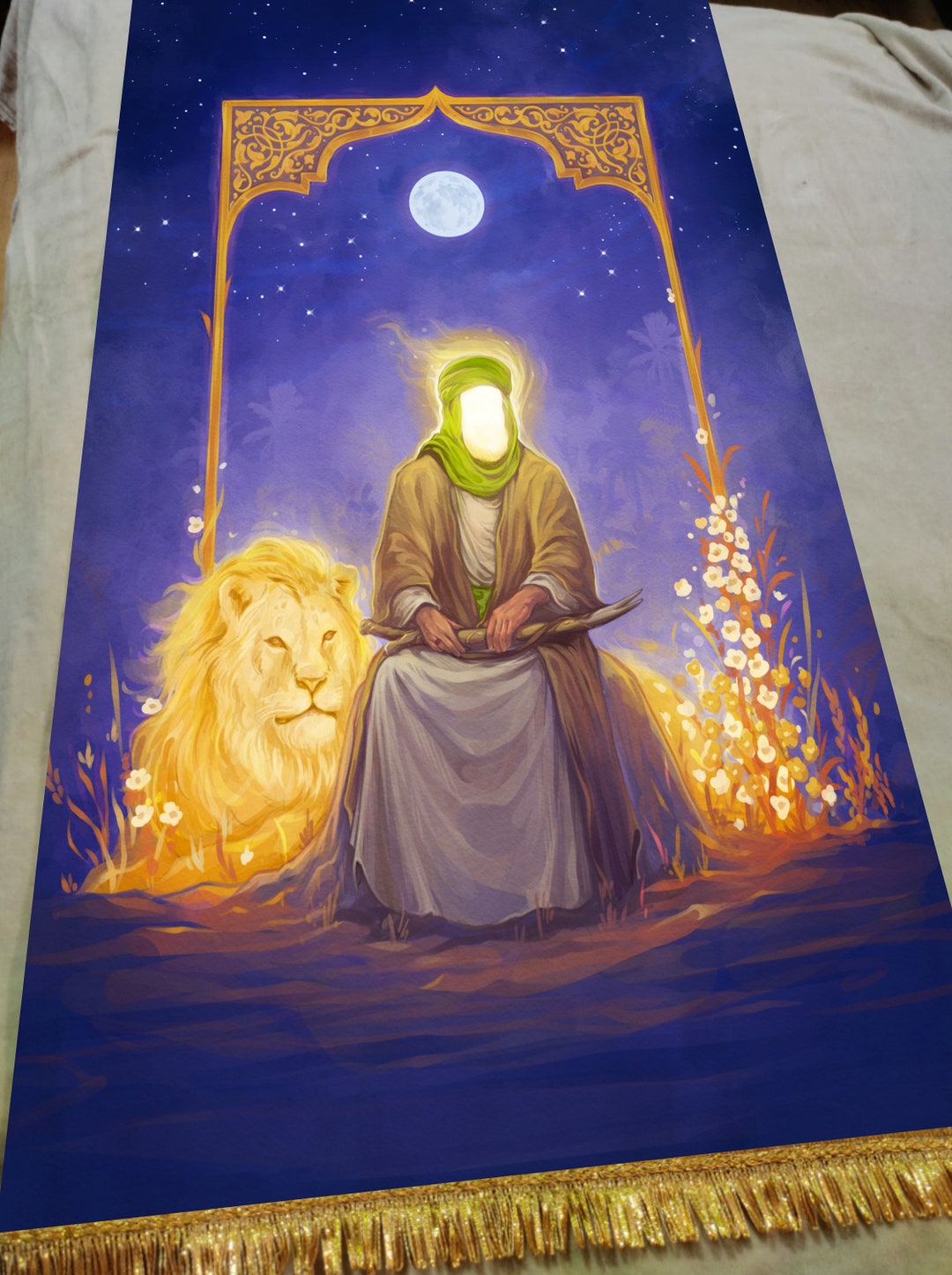 Imam Ali With Lions High Quality Banner, Ya Ali, Shia Wall Art, Shia ...