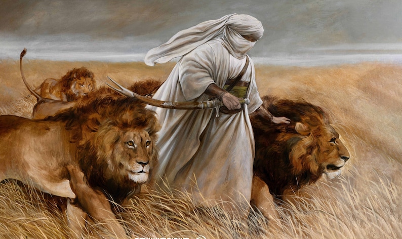 Imam Ali With Lions High Quality Banner, Ya Ali, Shia Wall Art, Shia ...