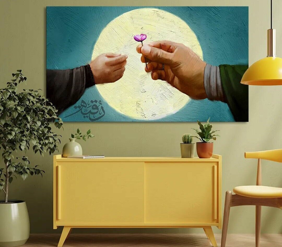 Hazrat Hussain and Hazrat Ruqayyah Banner, Shia Wall Art, Shia Wall ...