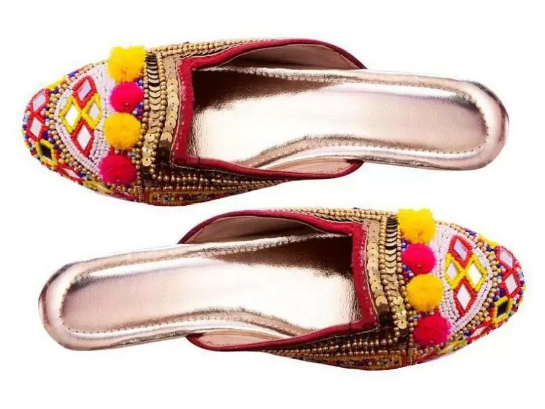 Indian Flats With Mirror Work, Punjabi Jutti, Jaipuri Jutti, Slipper ...