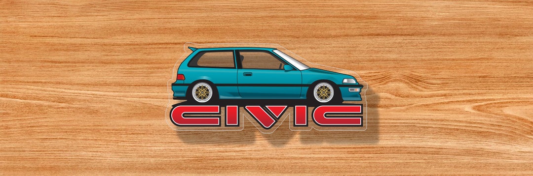 Stickers : EF Civic Hatch 3 Colours - Etsy