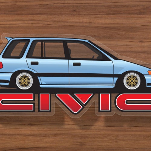 Stickers : EF Civic Hatch 3 Colours - Etsy