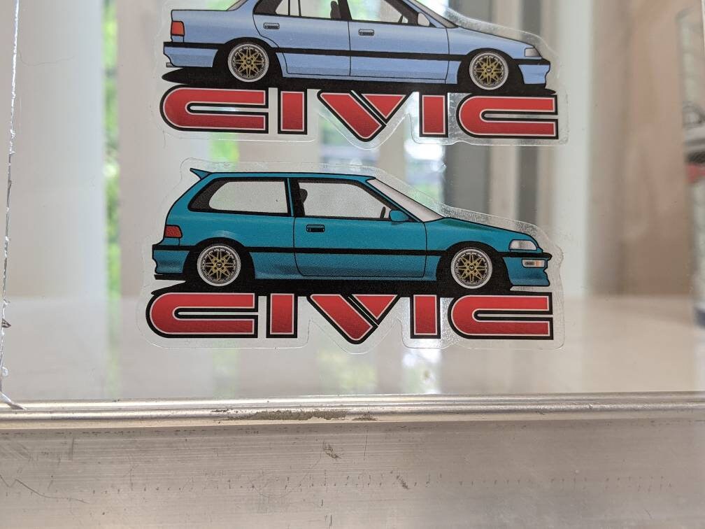 Stickers : EF Civic Hatch 3 Colours - Etsy