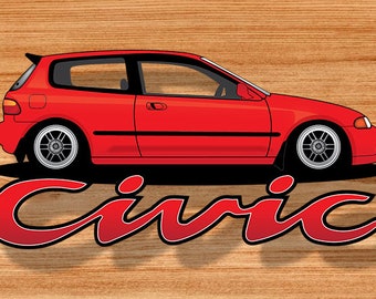 Honda Civic EG Dohc Vtec Door Decalset Oracal Sticker Vinyl - Etsy