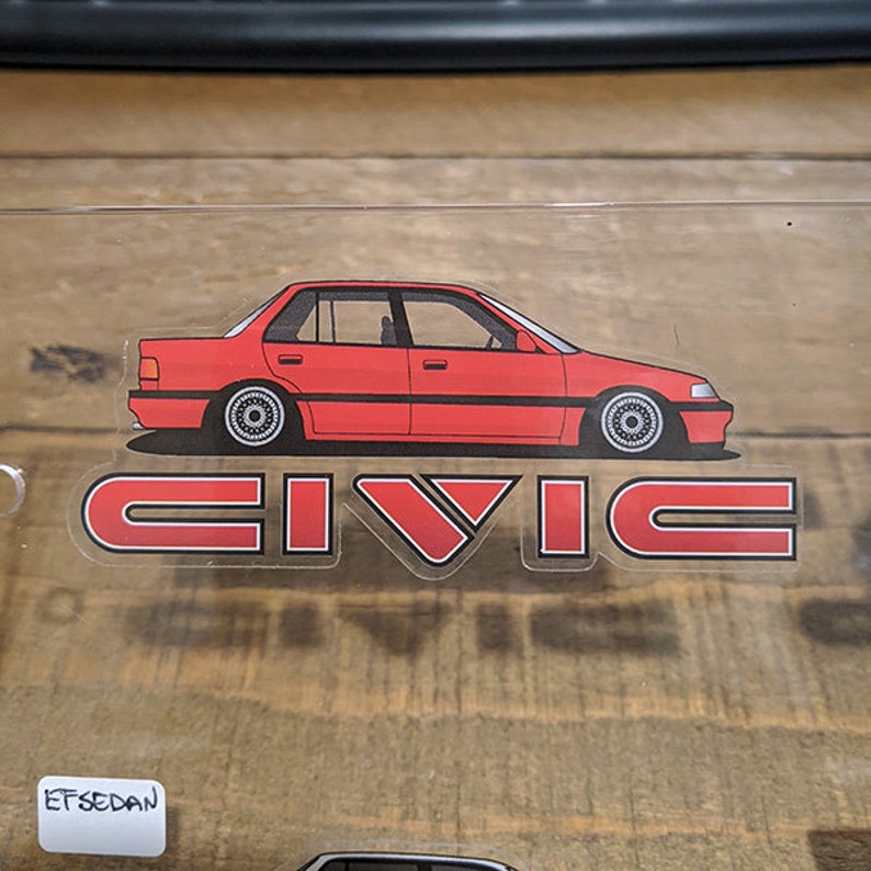 Stickers : EF Civic Sedan 3 Colours - Etsy