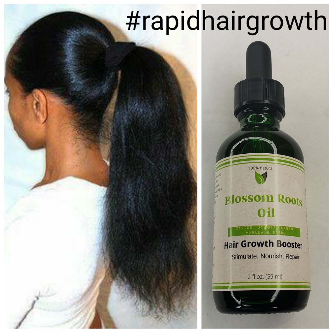 Blossom Roots Oil Hair Growth Booster / Natural Hair Oil / | Etsy