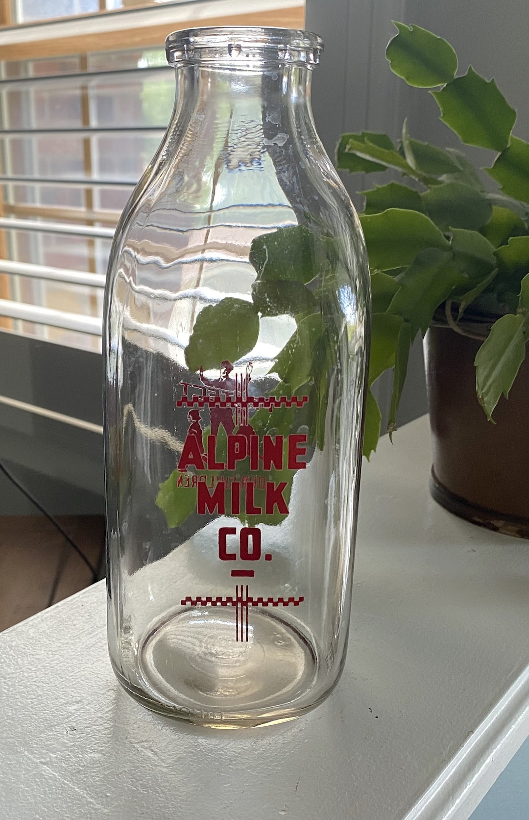 Vintage Alpine Milk Company One Quart Milk Bottle, One Qt Milk Bottle ...