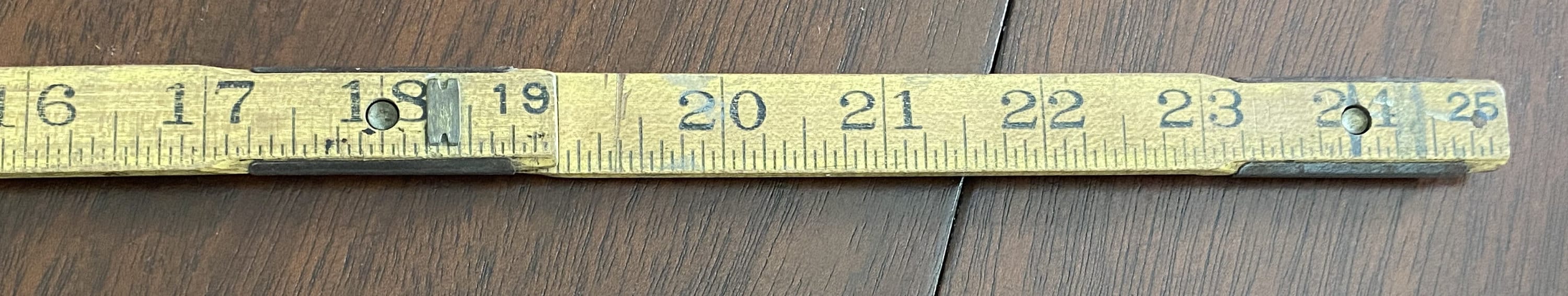 Vintage Folding Ruler With Brass Slide Rule, Carpenters Slide Rule ...