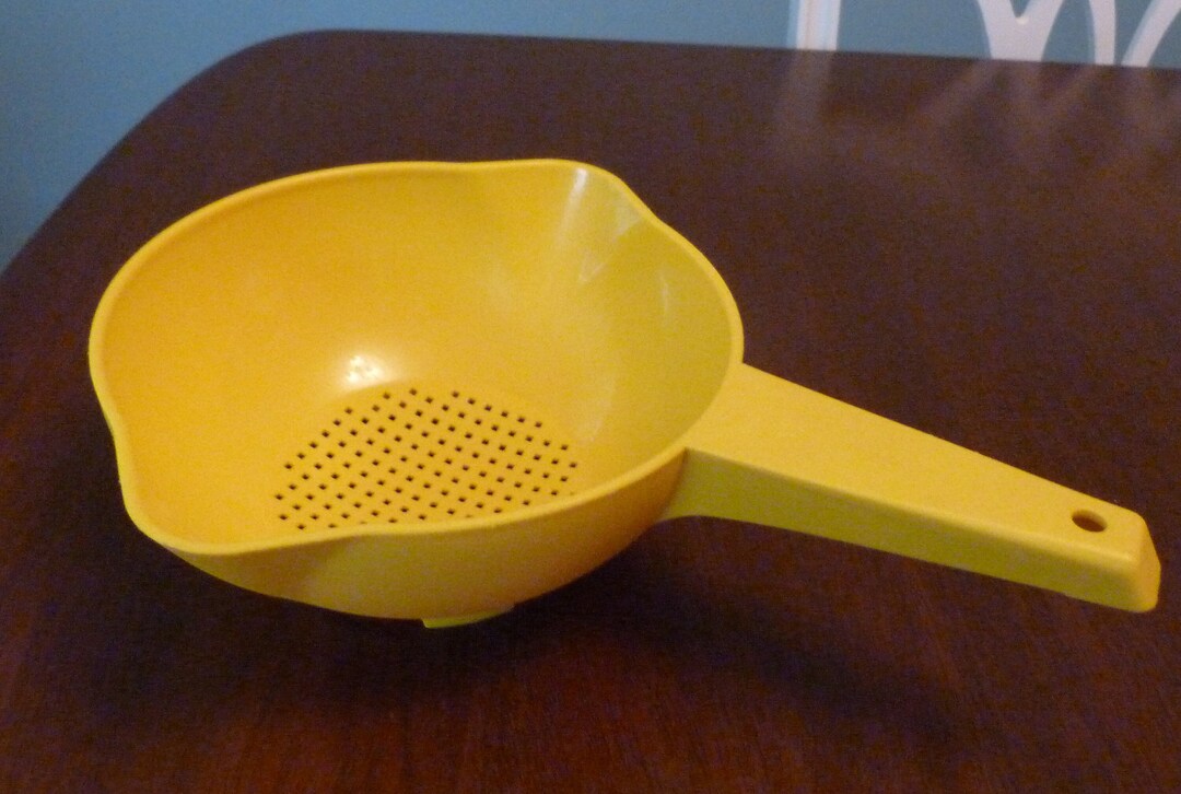 Vintage Tupperware Yellow Strainer, Yellow Tupperware Strainer ...
