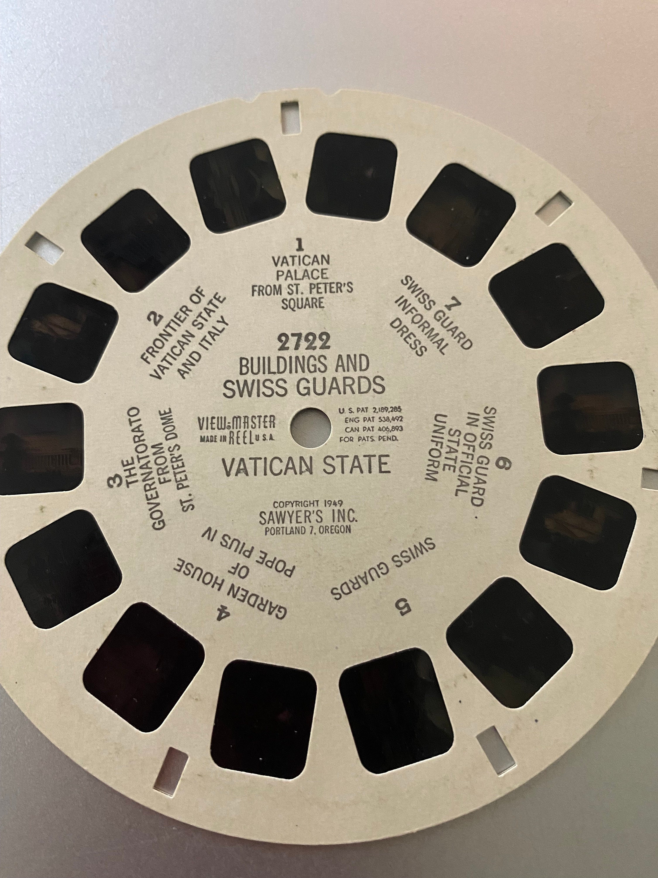 Vintage View Master Reel, View Master Disk, View Master Buildings & Swiss Guards Vatican State ...