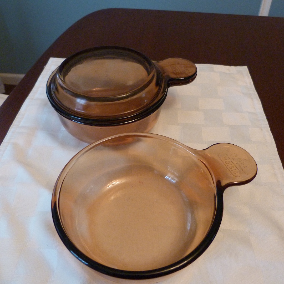 Corning Visions Grab It Bowls Set of 2 15 Oz Amber, Corning Ware A-120 ...