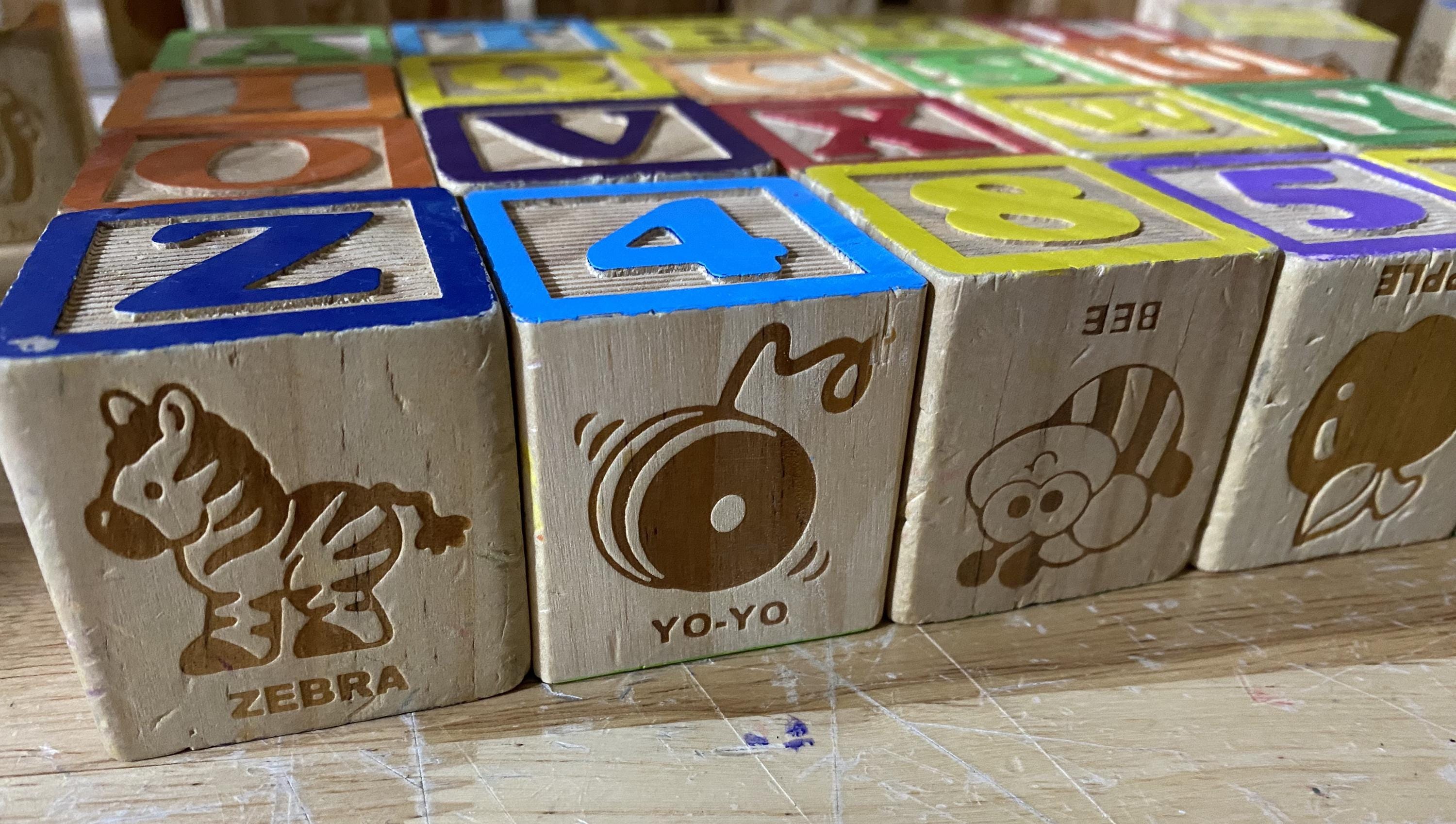 Random Wood Alphabet Blocks, Number Blocks, Large Children's Blocks ...