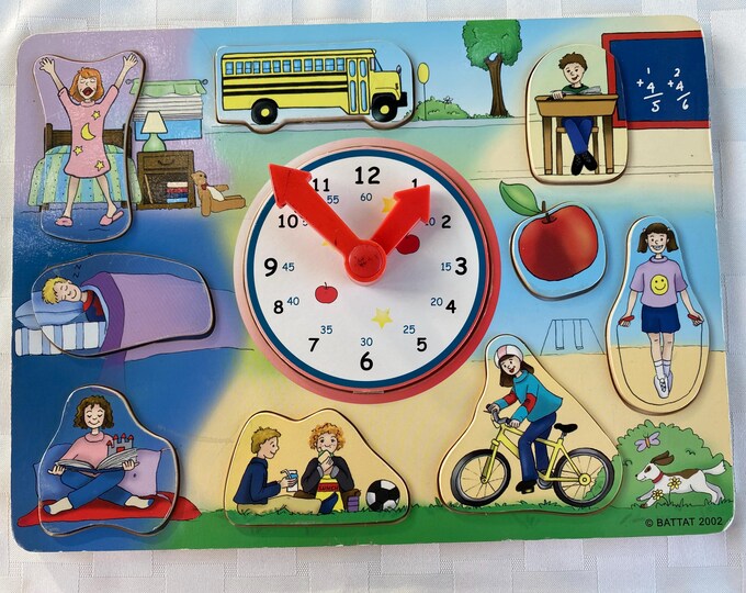 Battat Puzzle, Wood Puzzle, Telling Time Puzzle, School Days Puzzle ...