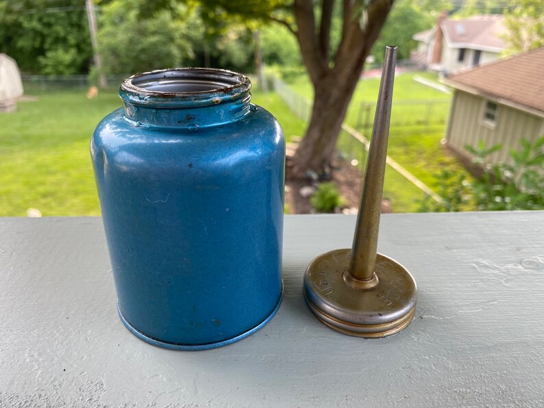 Antique Oil Dropper Vintage Oil Can Eagle Oil Can Blue Oil - Etsy