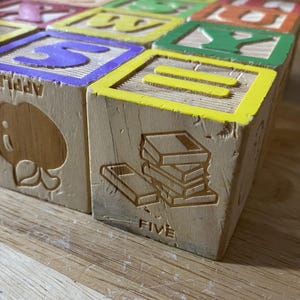 Wood Alphabet Blocks, Number Blocks, Large Children's Blocks, Wooden ...
