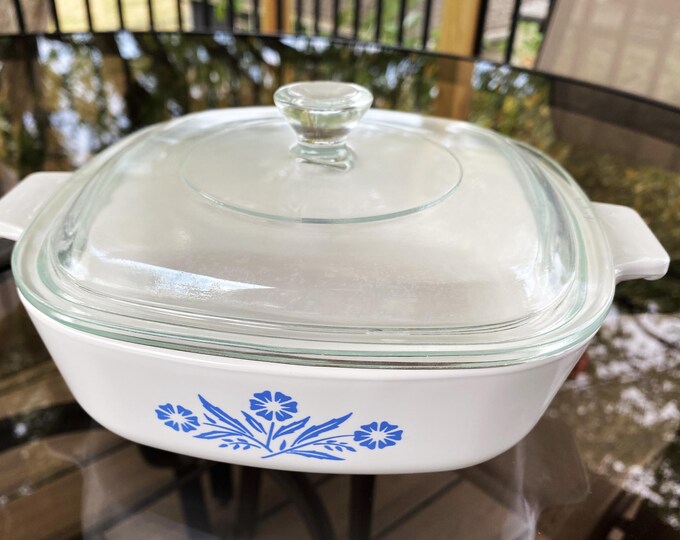 Corning Ware Blue Cornflower 1 Qt Casserole P-1-B With Glass Lid #8227 ...