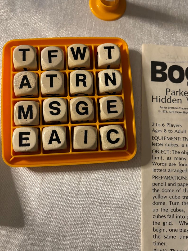 Word Game With Lettered Cubes