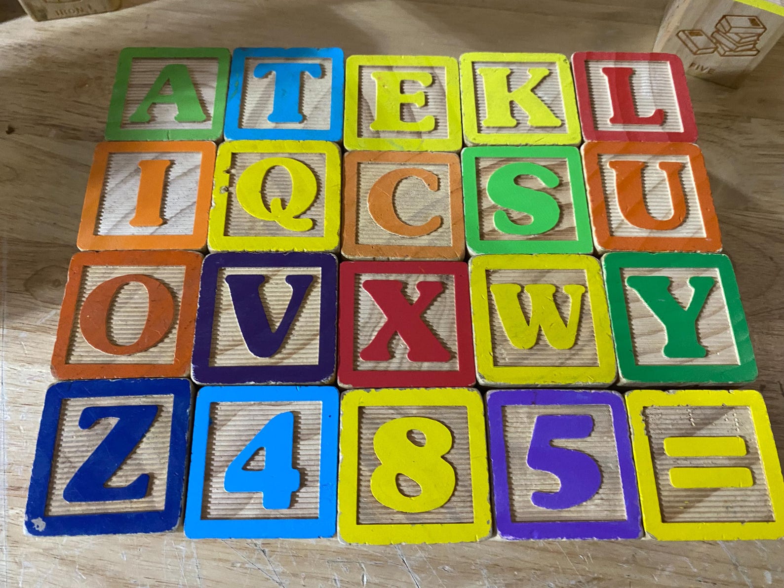 Random Wood Alphabet Blocks, Number Blocks, Large Children's Blocks ...