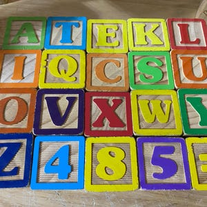 Wood Alphabet Blocks, Number Blocks, Large Children's Blocks, Wooden ...