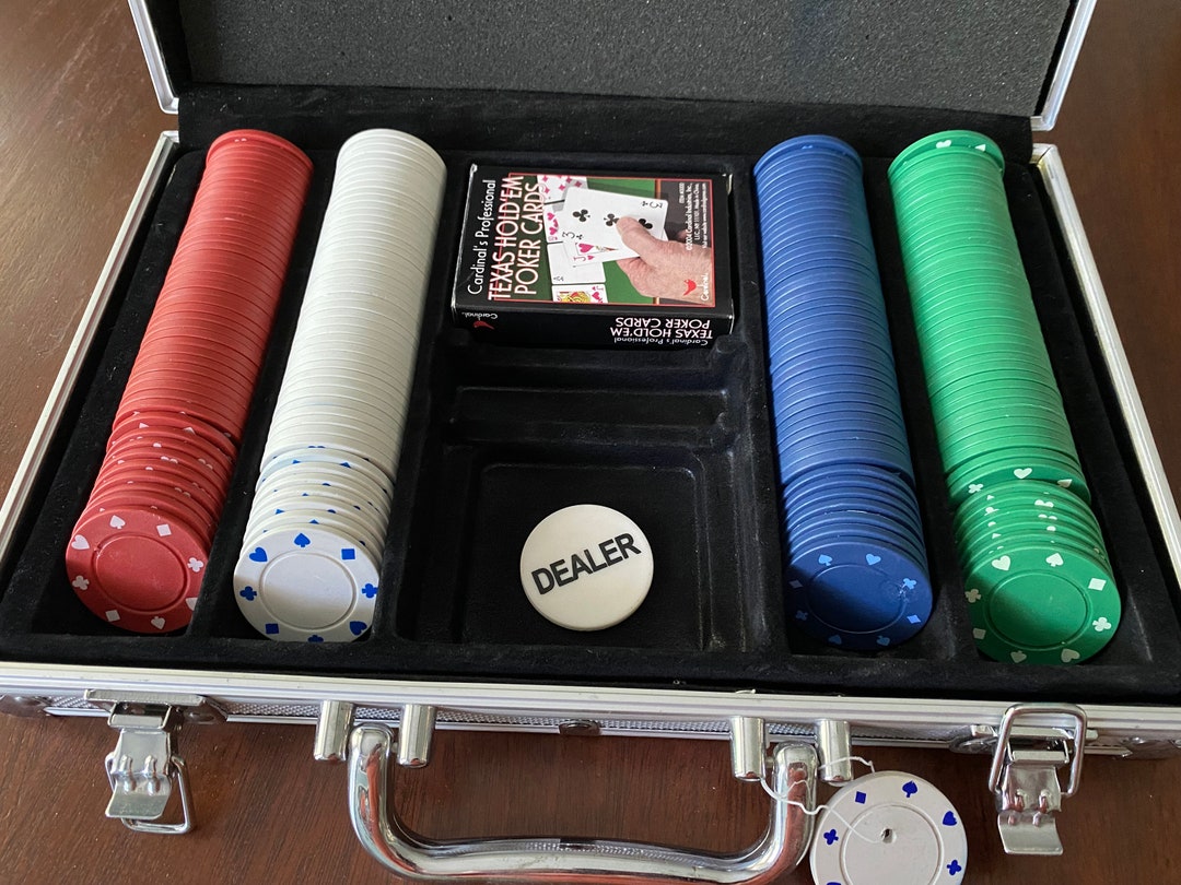 Poker Chip Set in Metal Case, Poker Chips, Poker Set #7178 - Etsy