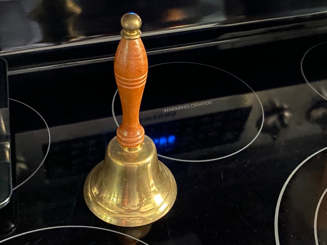 Vintage Teacher's Bell, Brass School Bell, Brass Teachers Bell, Brass ...