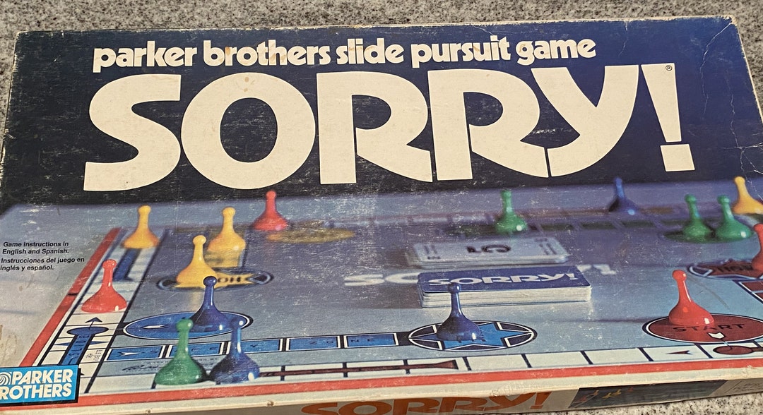 Sorry Game, Parker Brothers Slide and Pursuit Game, Vintage Sorry Game ...