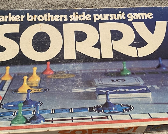 Sorry Game, Parker Brothers Slide and Pursuit Game, Vintage Sorry! Game ...