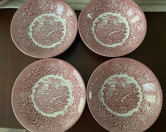 Vintage English Ironstone Tableware, Castles Transferware, Red ...