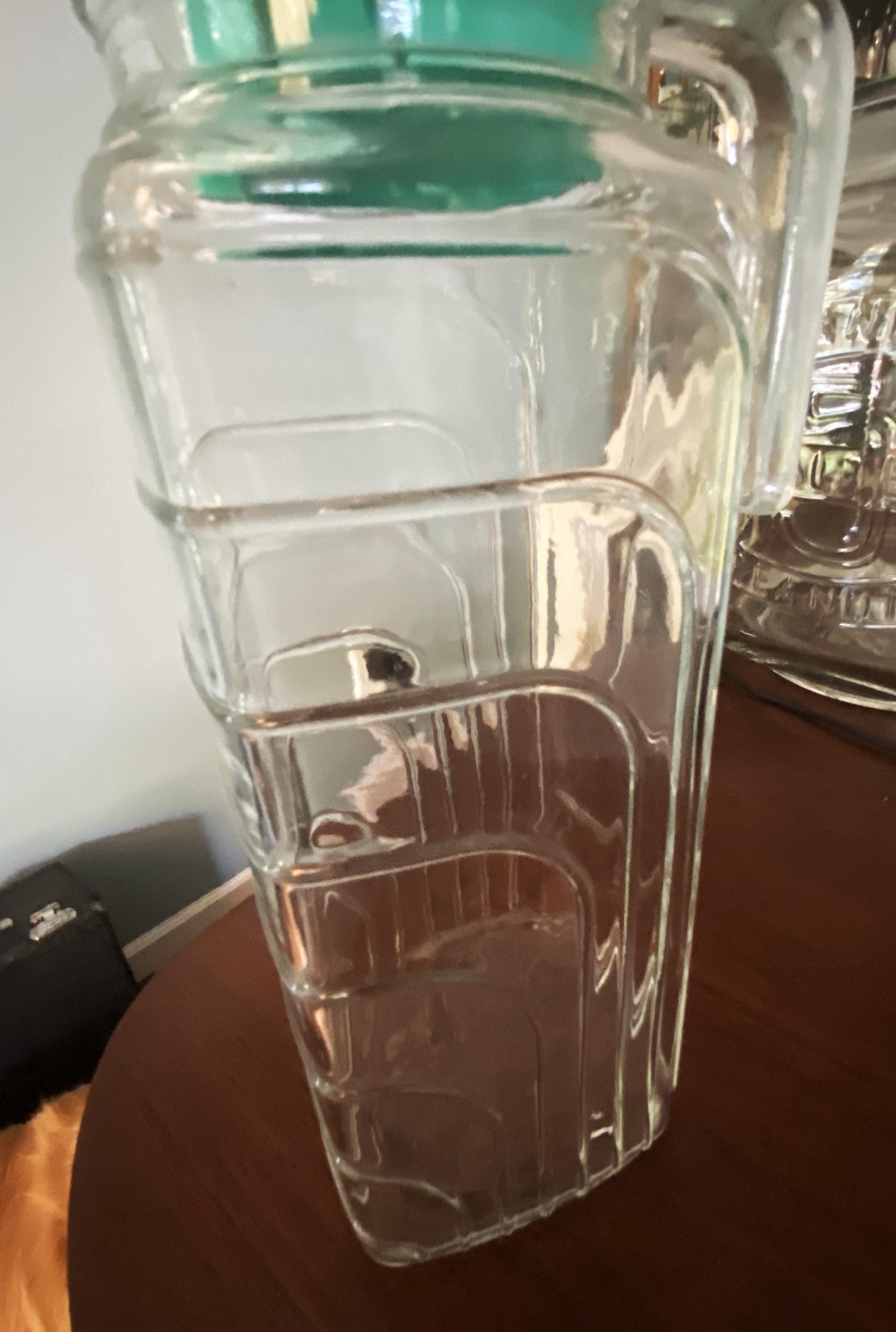 Luminarc-like Quadro Glass Jug Pitcher, Bormioli Rocco Gelo Jug, Ribbed ...